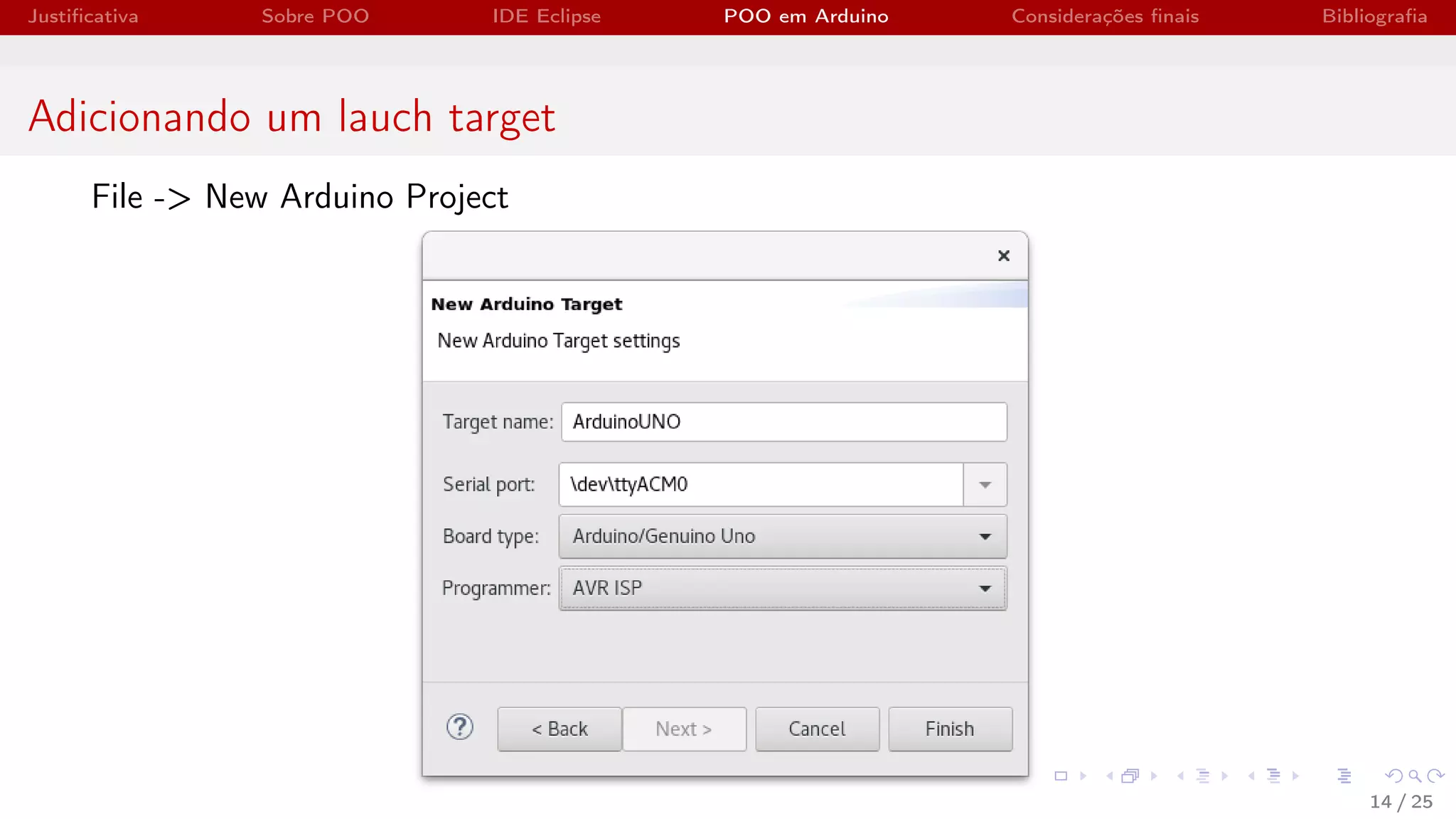Programação Orientada A Objetos De Arduino Com Eclipse