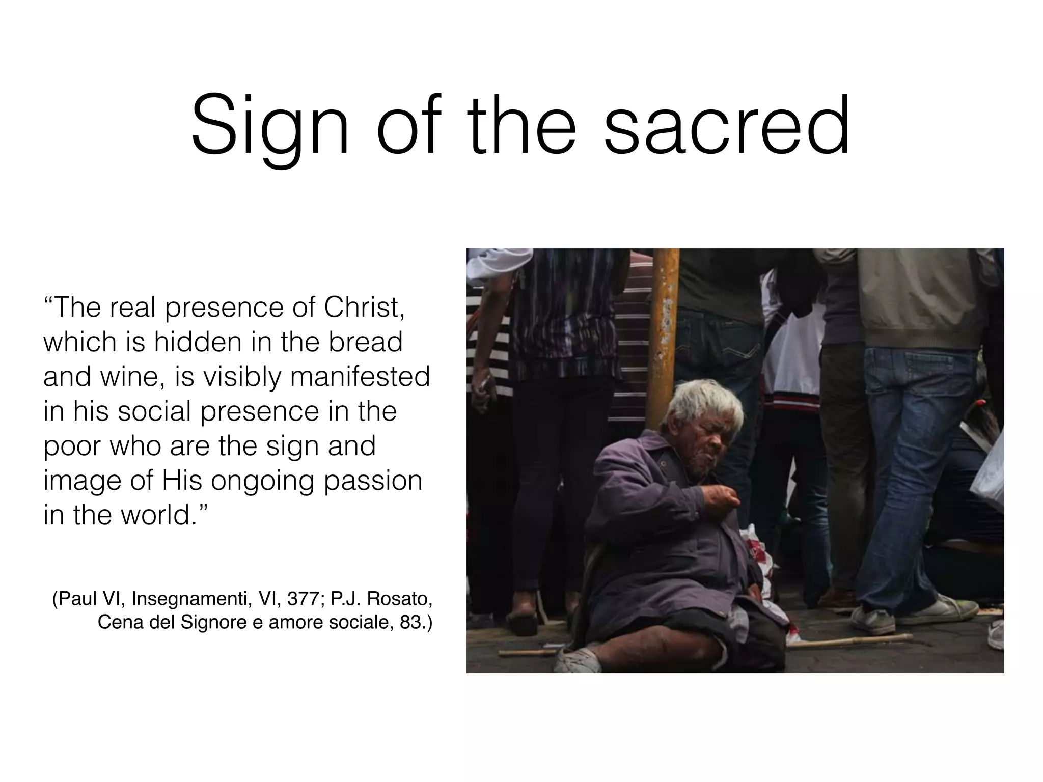 Sign of the sacred: the poor as sacrament | PDF
