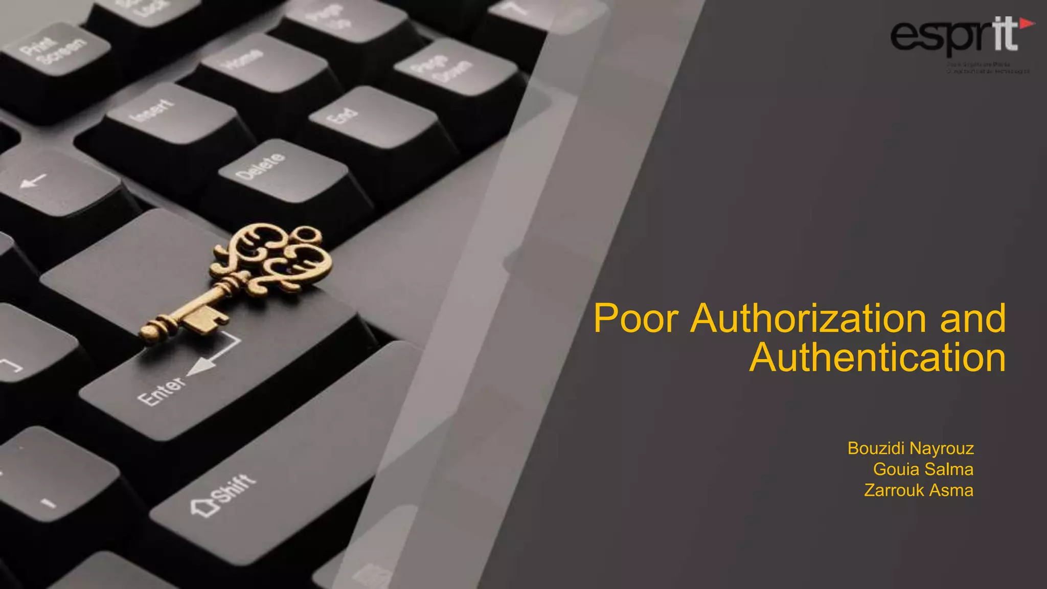 Poor authorization and authentication | PPTX