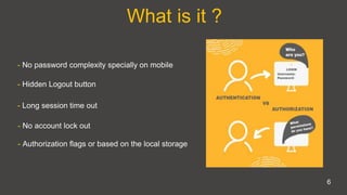 Poor authorization and authentication | PPTX | Information and Network Security | Computing