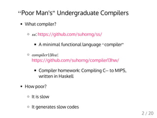 [FT-11][suhorng] “Poor Man's” Undergraduate Compilers | PPT