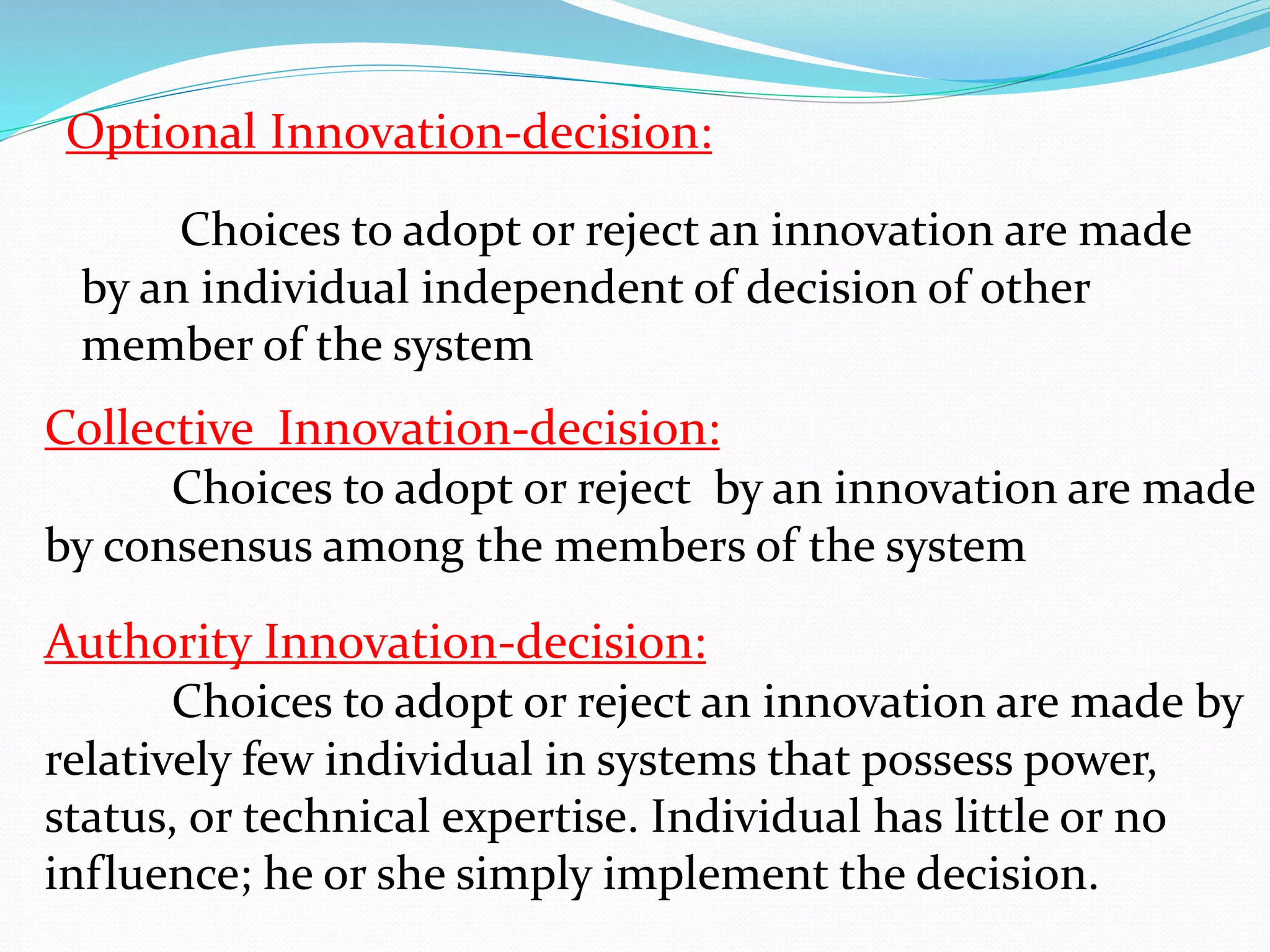 Innovation-Decision Process(A critical appraisal of the new formulation ...