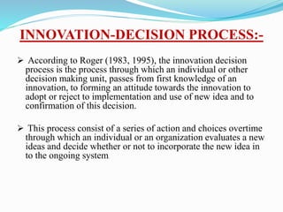 Innovation-Decision Process(A critical appraisal of the new formulation ...