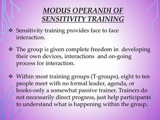 Laboratory and Sensitivity training in Management and Education | PPTX