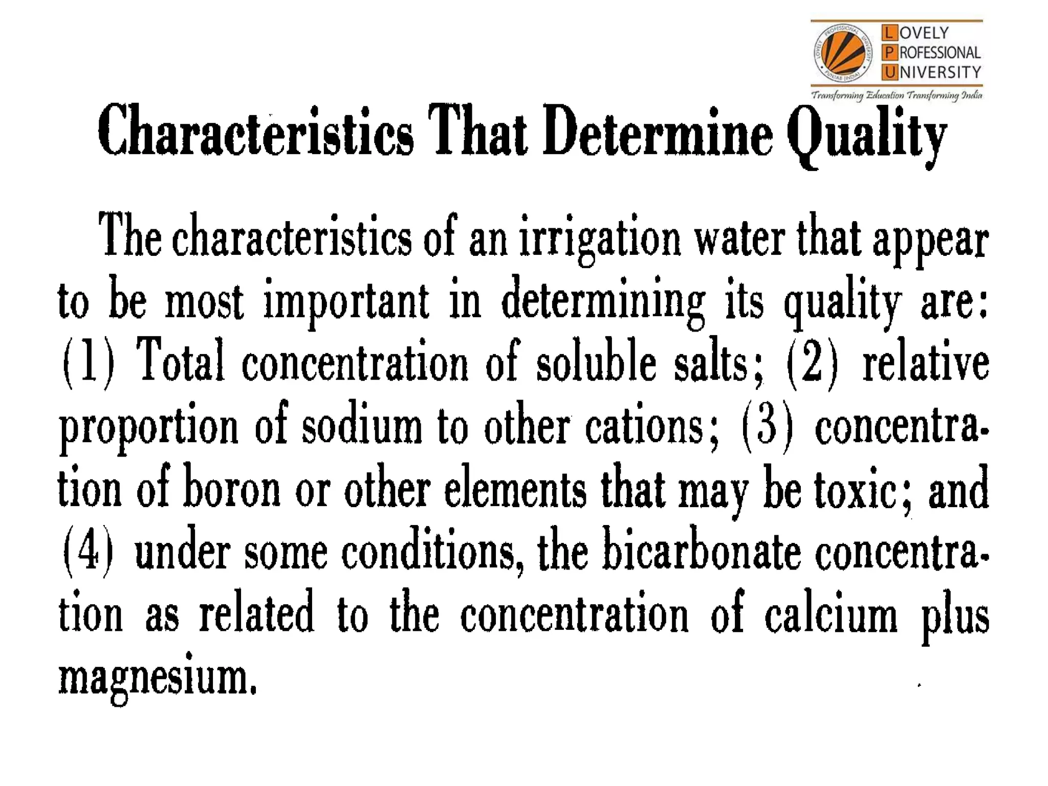 Poor quality water | PPT