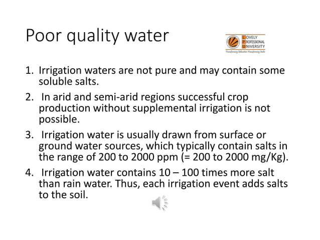 Poor quality water | PPT