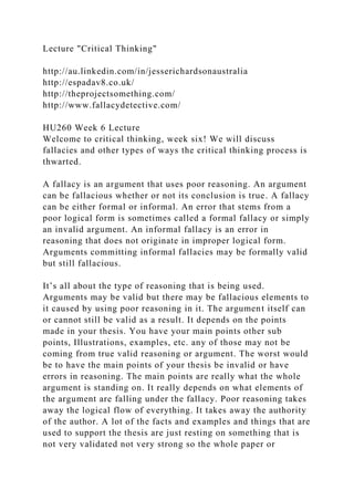 Poor Reasoning and Fallacies Cheat Sheet Appeal to the Pe.docx