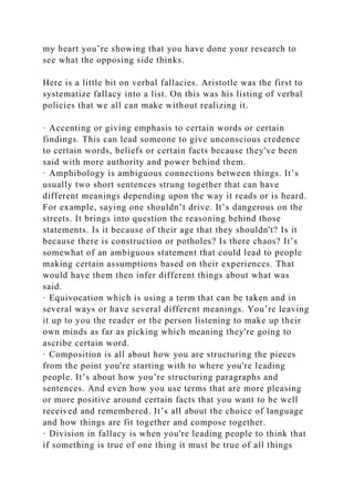 Poor Reasoning and Fallacies Cheat Sheet Appeal to the Pe.docx