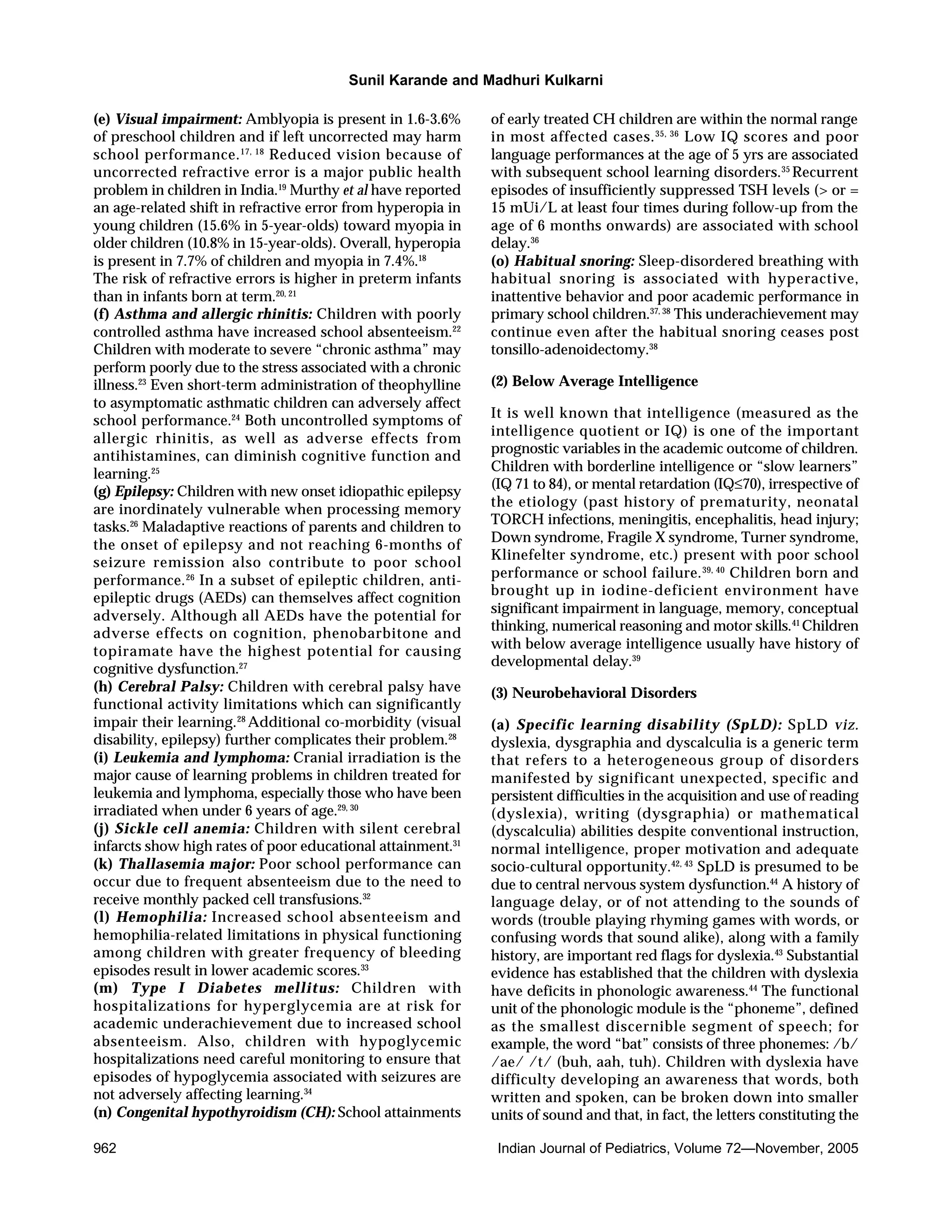 Poor school performance | PDF