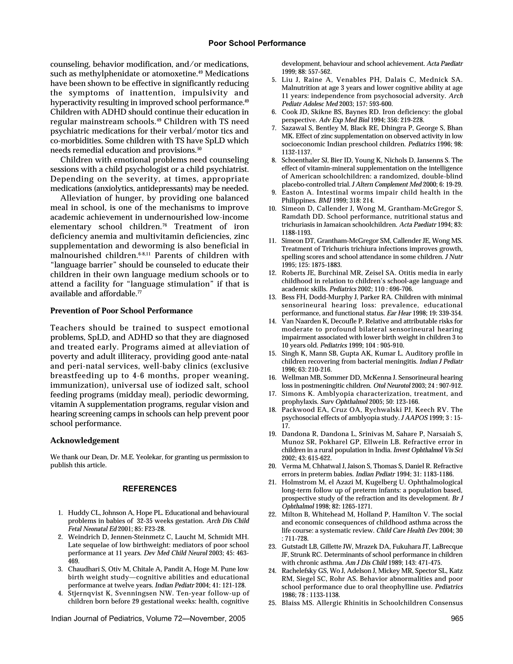 Poor school performance | PDF