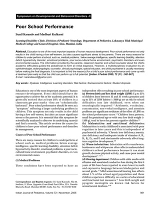 Poor school performance | PDF