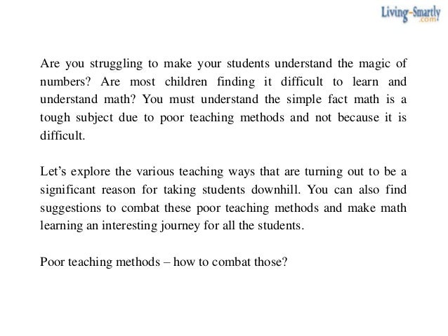 Poor Teaching Makes Mathematics A Challenge | PPTX