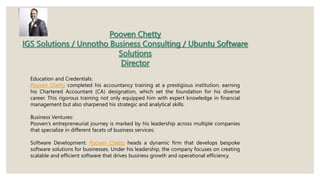 Pooven Chetty CEO at IGS Solutions | Pooven Chetty | PPTX