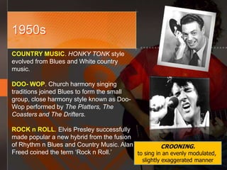 Popular Music 1950s- 1990s | PPTX