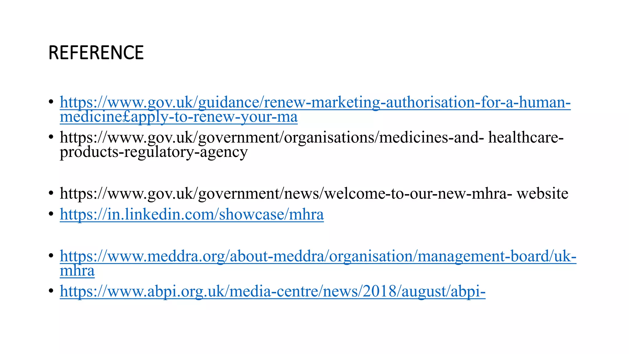 Medicines and Healthcare products Regulatory Agency(MHRA) | PPTX
