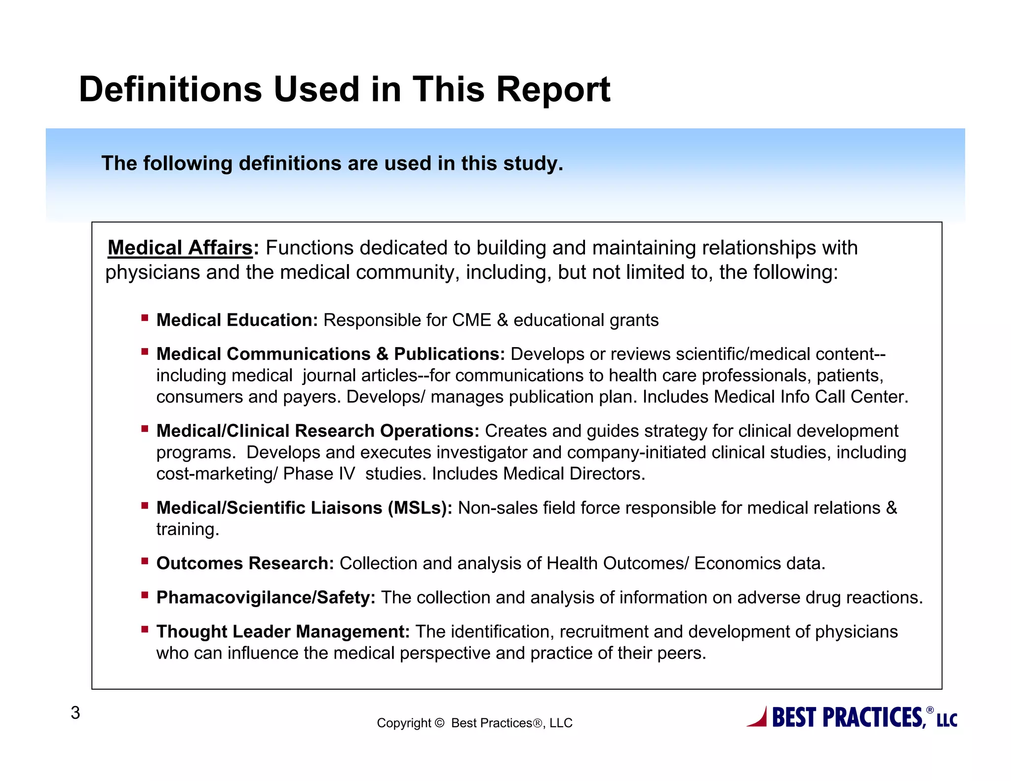 Medical Affairs Resources, Structures & Trends Report Summary | PDF