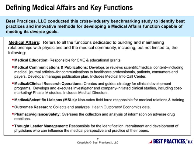 Medical Affairs Resources, Structures, and Trends (UPDATE) - Report Summary | PPT