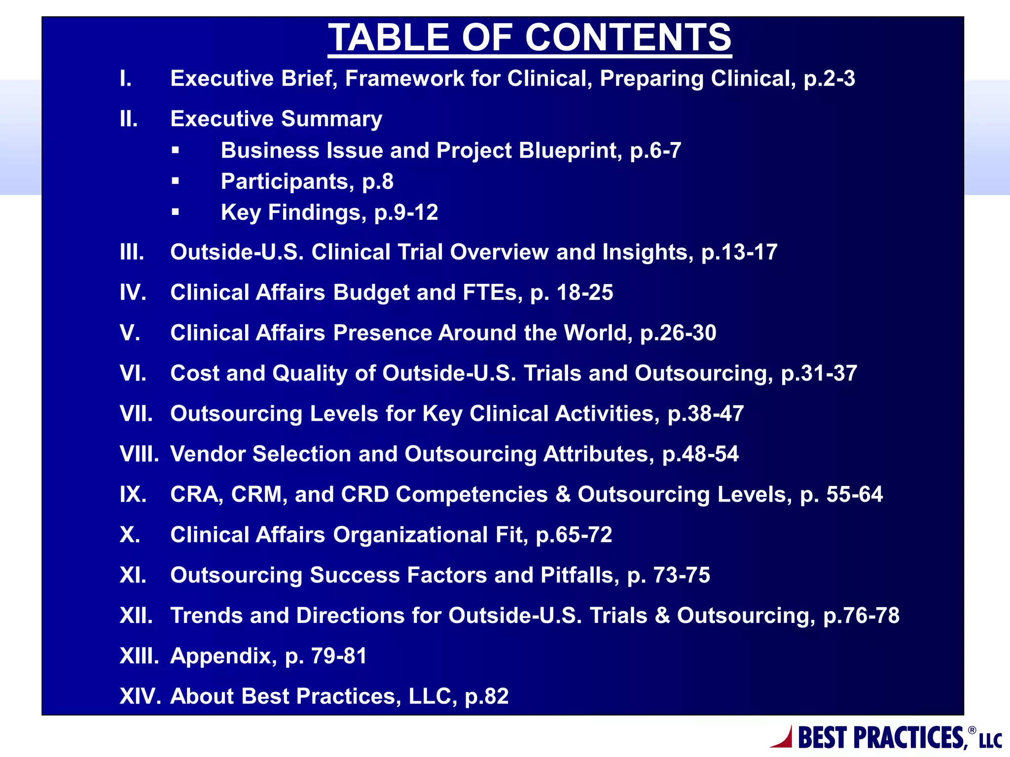Clinical Affairs Excellence: Benchmarking Clinical Trial Strategies for ...