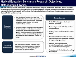 Benchmarking Bio-Pharmaceutical Medical Education Programs: Structures ...