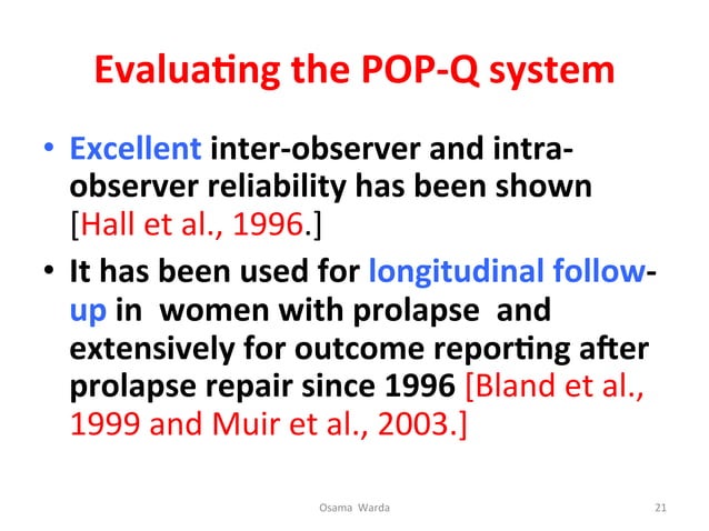 Pop q (new) | PDF | Reproductive Health | Diseases and Conditions