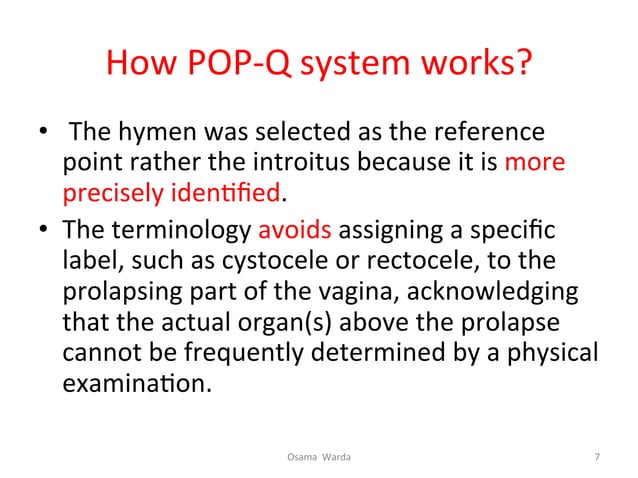 Pop q (new) | PDF | Reproductive Health | Diseases and Conditions