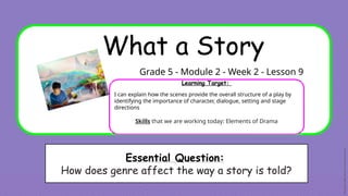 ELA lesson for Grade 5 Module 2 What a Story | PPTX