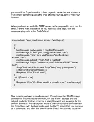 Send Email In Asp.Net