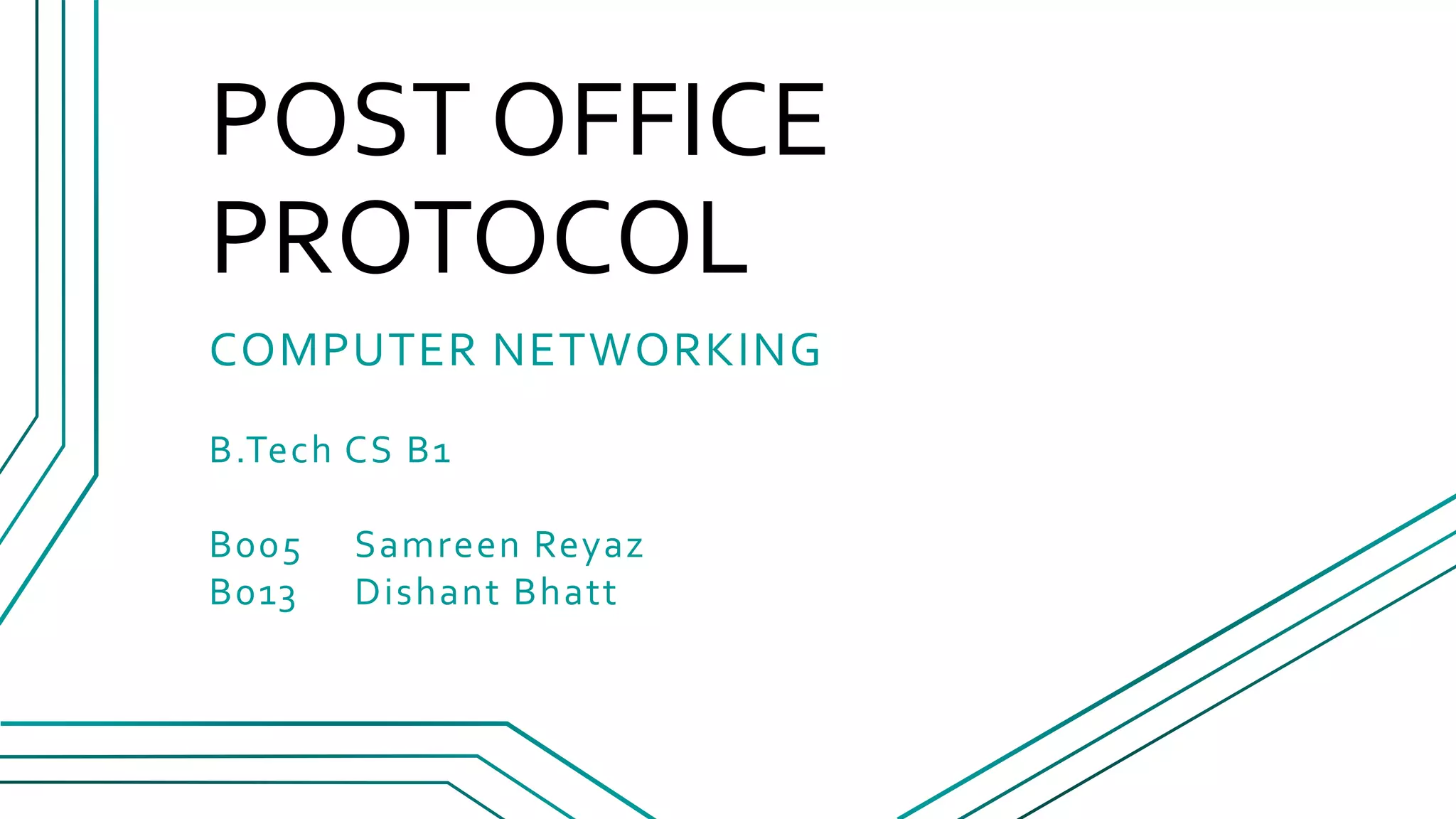 POP3 Post Office Protocol | PPTX
