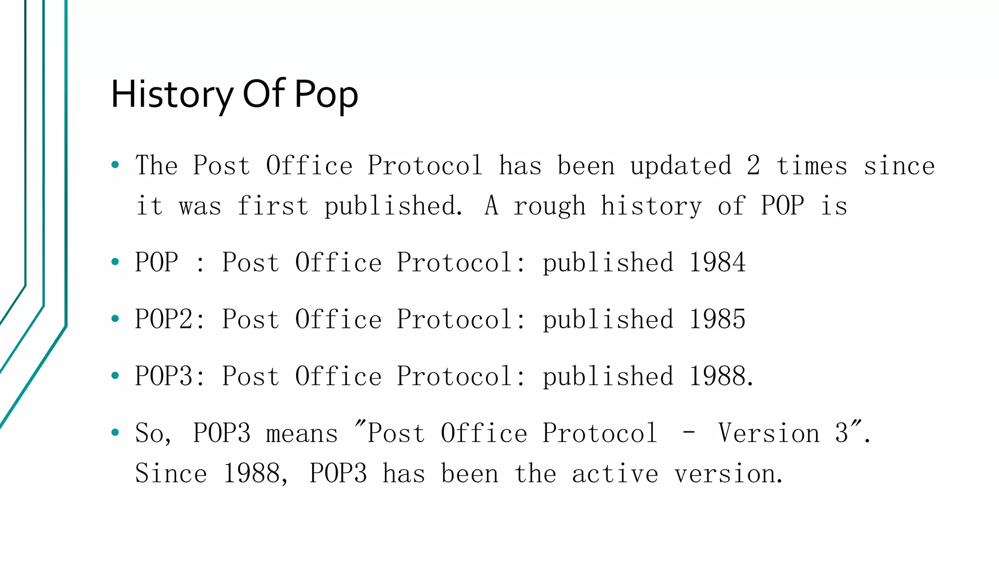 POP3 Post Office Protocol | PPTX