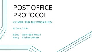 POP3 Post Office Protocol | PPTX