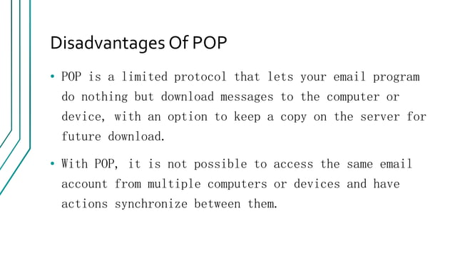 POP3 Post Office Protocol | PPTX