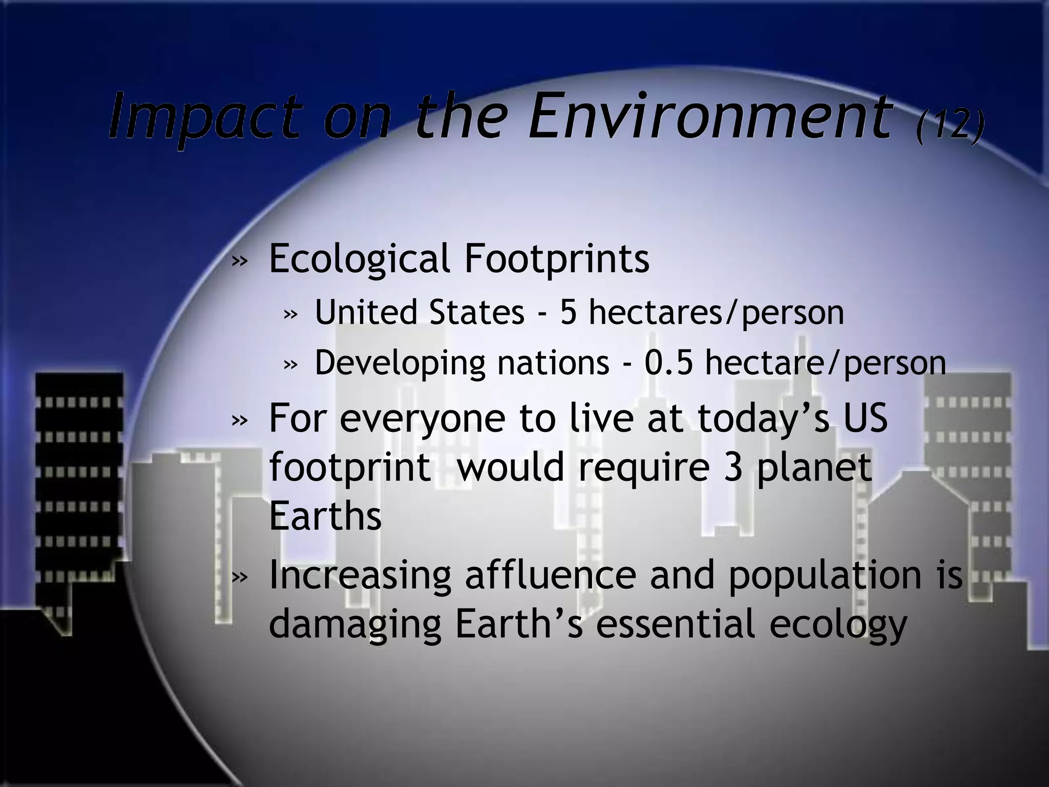 Human Population and the Environment | PPTX