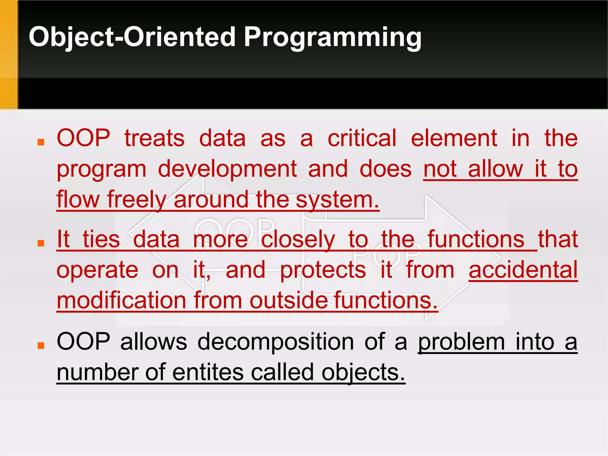 POP vs OOP Introduction | PPTX