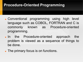 POP vs OOP Introduction | PPTX