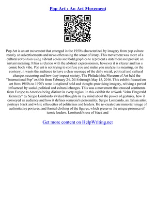 Pop Art Essay | PDF