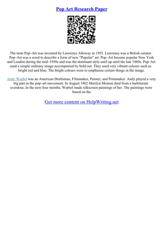 Pop Art Essay | PDF