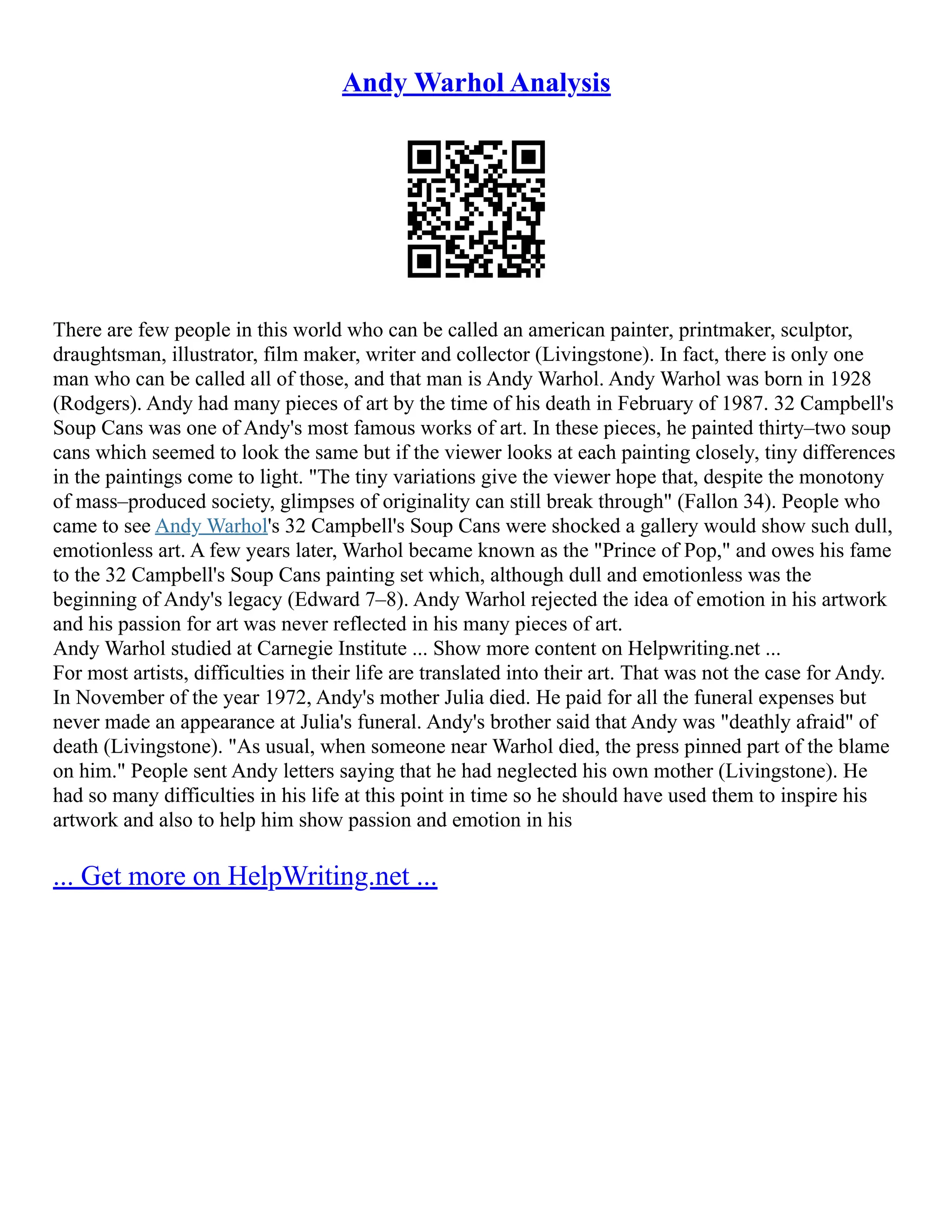 Pop Art Research Paper | PDF | Modern Art | Fine Art