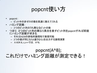 Popcntによるハミング距離計算 | PDF