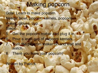 Popcorn Fun Poems And Procedures | PPT
