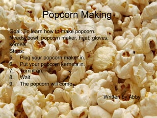 Popcorn Fun Poems And Procedures | PPT