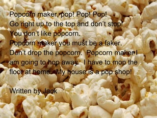 Popcorn Fun Poems And Procedures | PPT