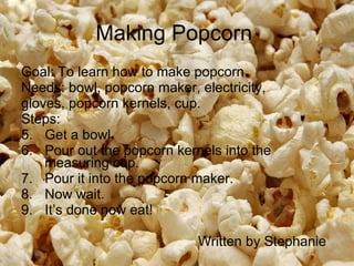 Popcorn Fun Poems And Procedures | PPT