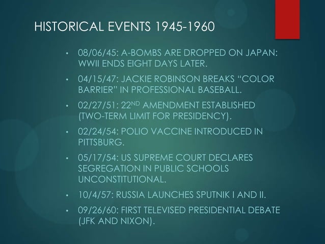 POP CULTURE 1945-1960 | PPT