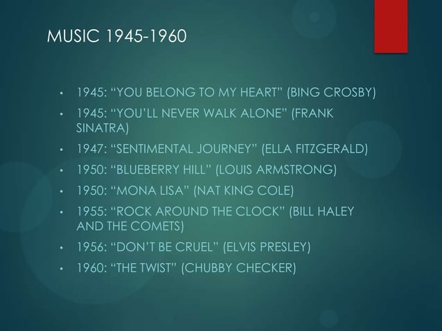 POP CULTURE 1945-1960 | PPTX