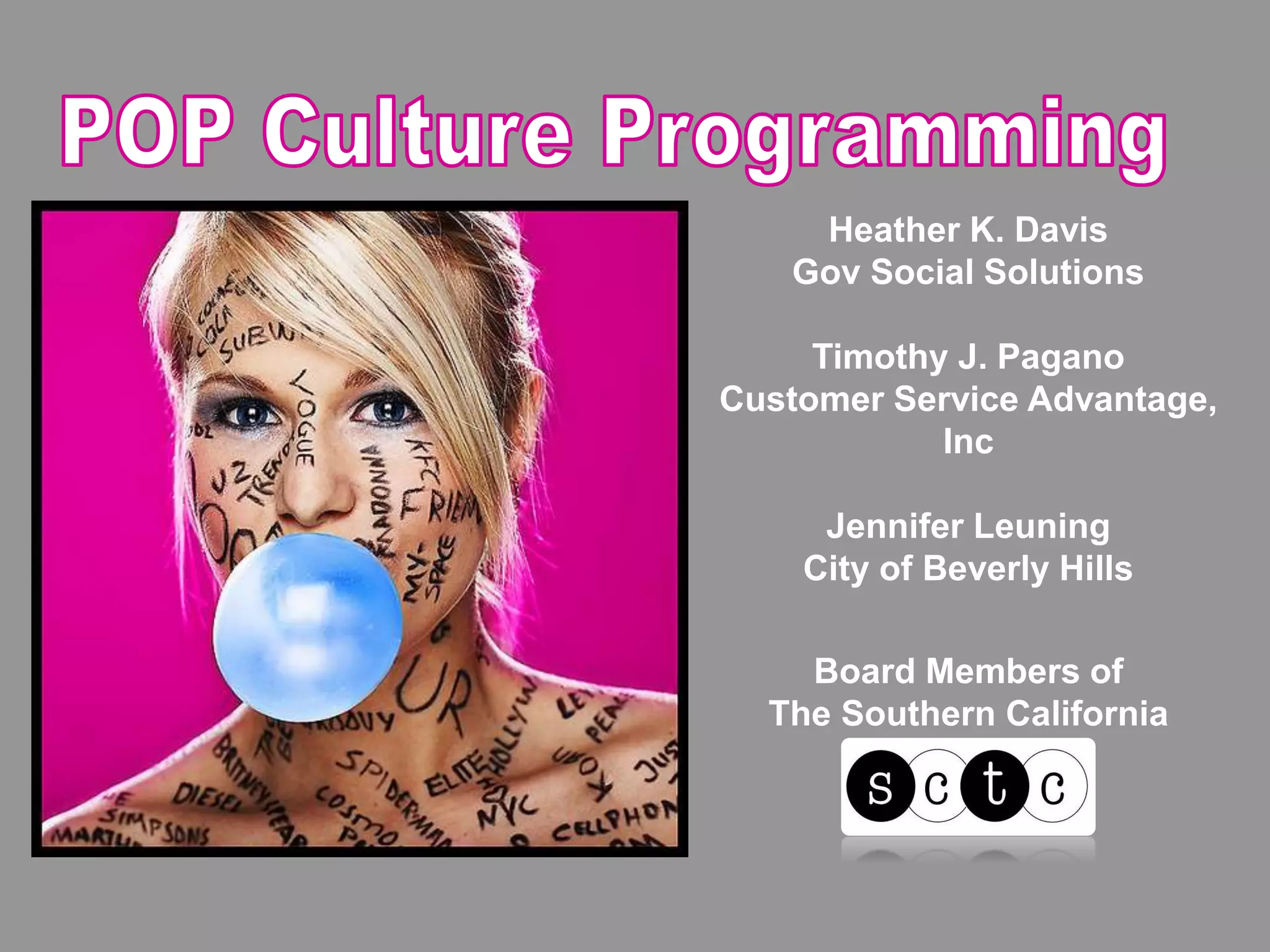 Pop Culture Programming - CPRS 2016 | PPT