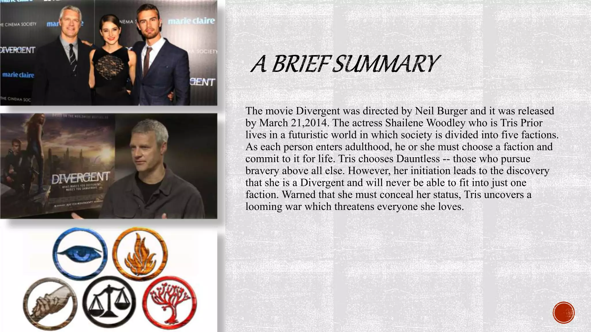 "Divergent" by Veronica Roth CMT | PPTX | Genres