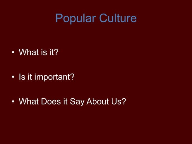 Pop culturestudyintroa | PPTX