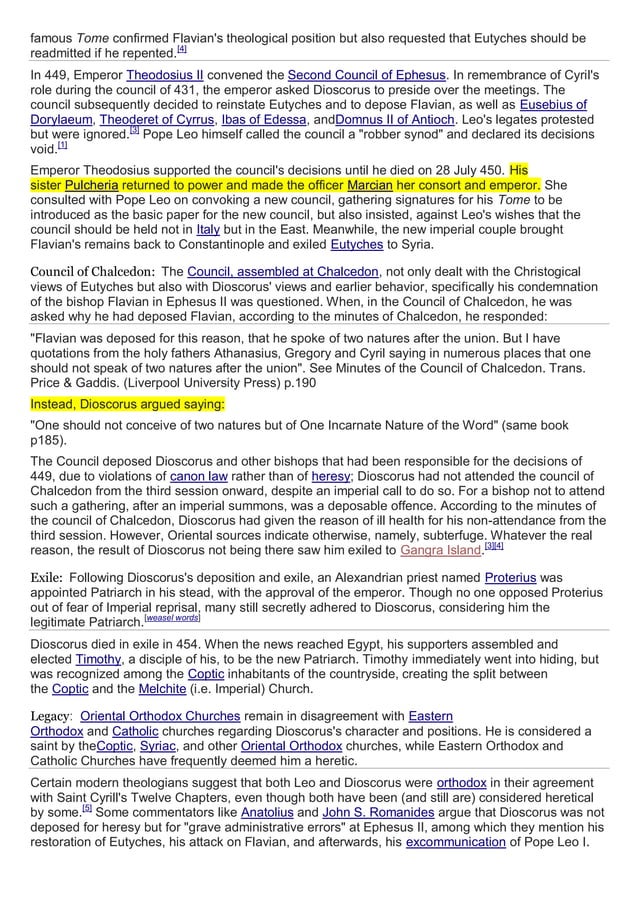 Pope dioscorus i of alexandria - | PDF | Religion & Spirituality