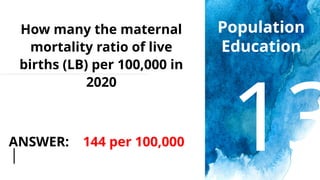 Population Quiz Bee - DIVISION Contest 2025....... | PPTX