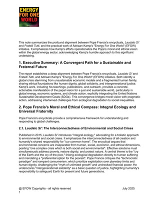 Pope Francis Encyclicals Laudato Si, Fratelli Tutti and Mission Energy ...